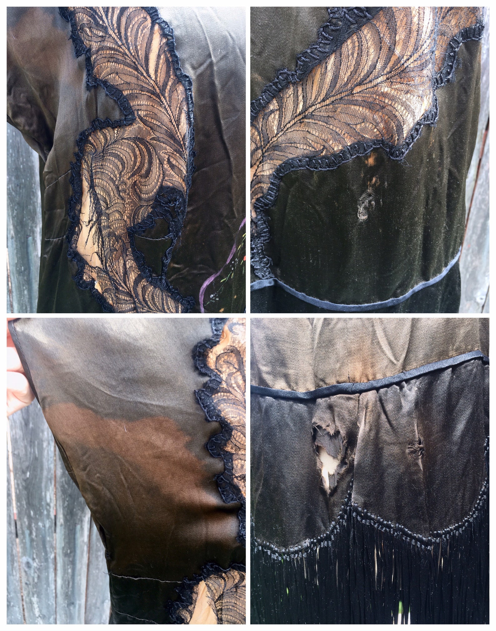 Genuine 1920's Black Fringed FLAPPER Dress With Hand - Etsy