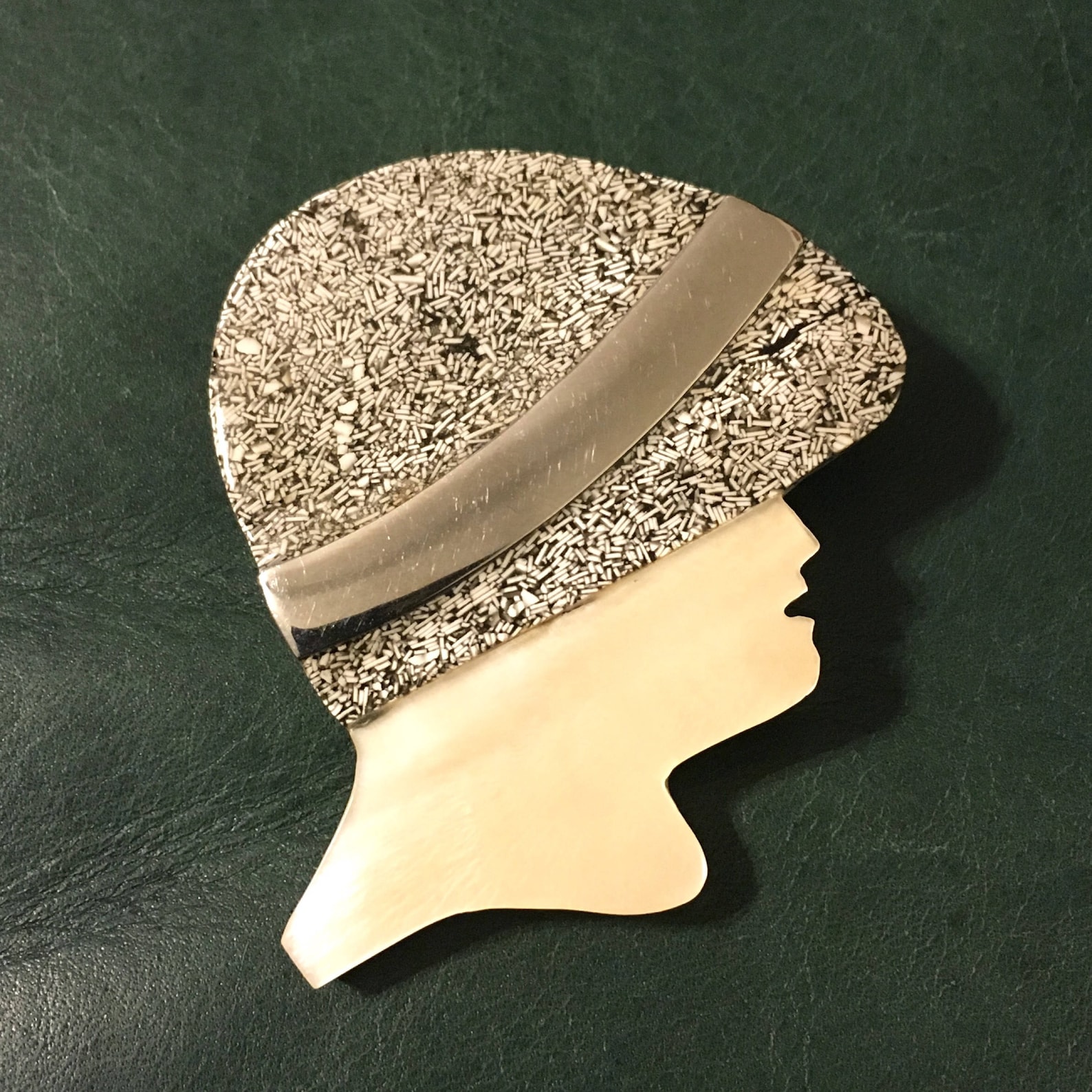 Vintage 80's Lee SANDS Inlaid FLAPPER Brooch DECO Lady - Etsy