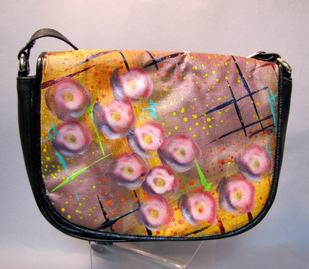 Hand PAINTED "brush Strokes" Purse Vintage 1990s HIPSTER Purse CROSS ...