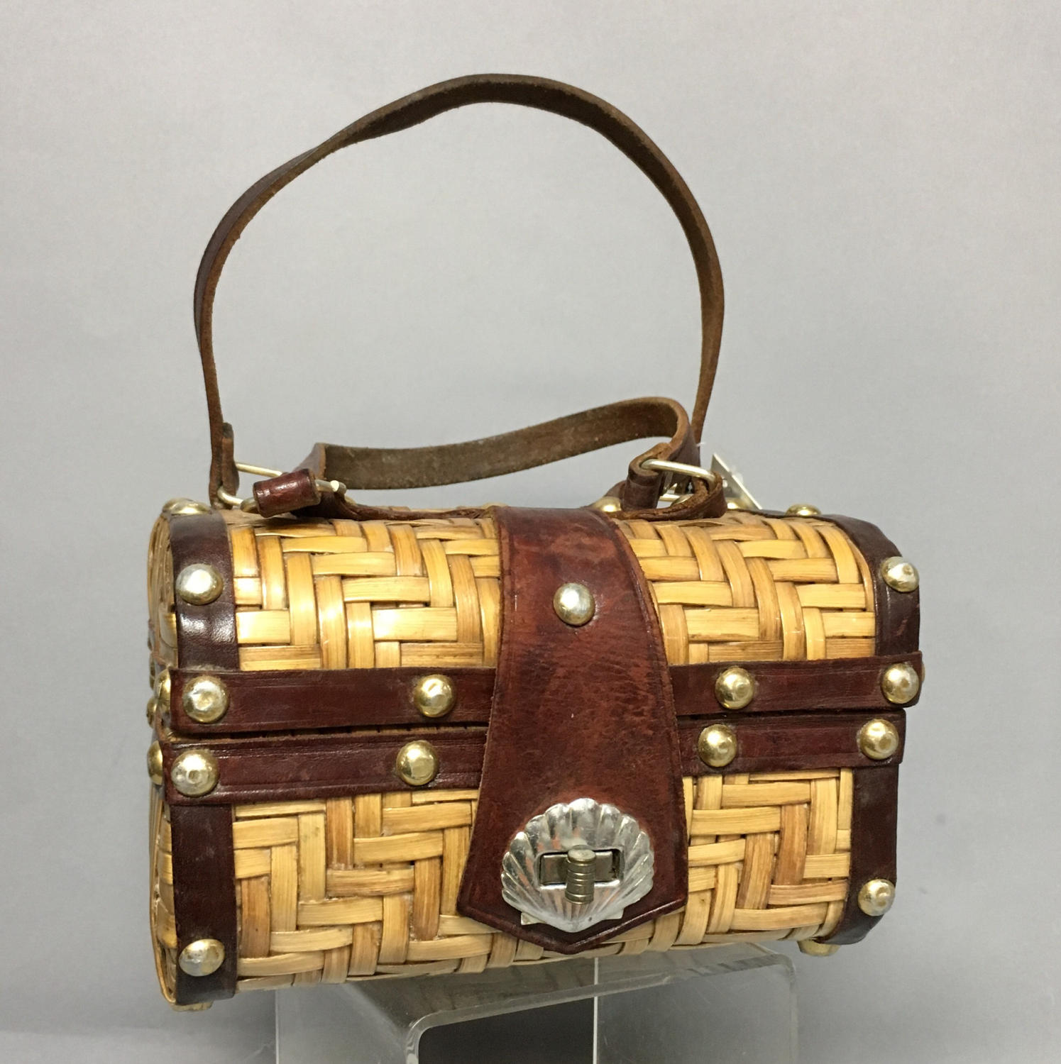 60s Woven Straw & LEATHER 1960's BOX BAG Purse, Made in Hong Kong - Etsy