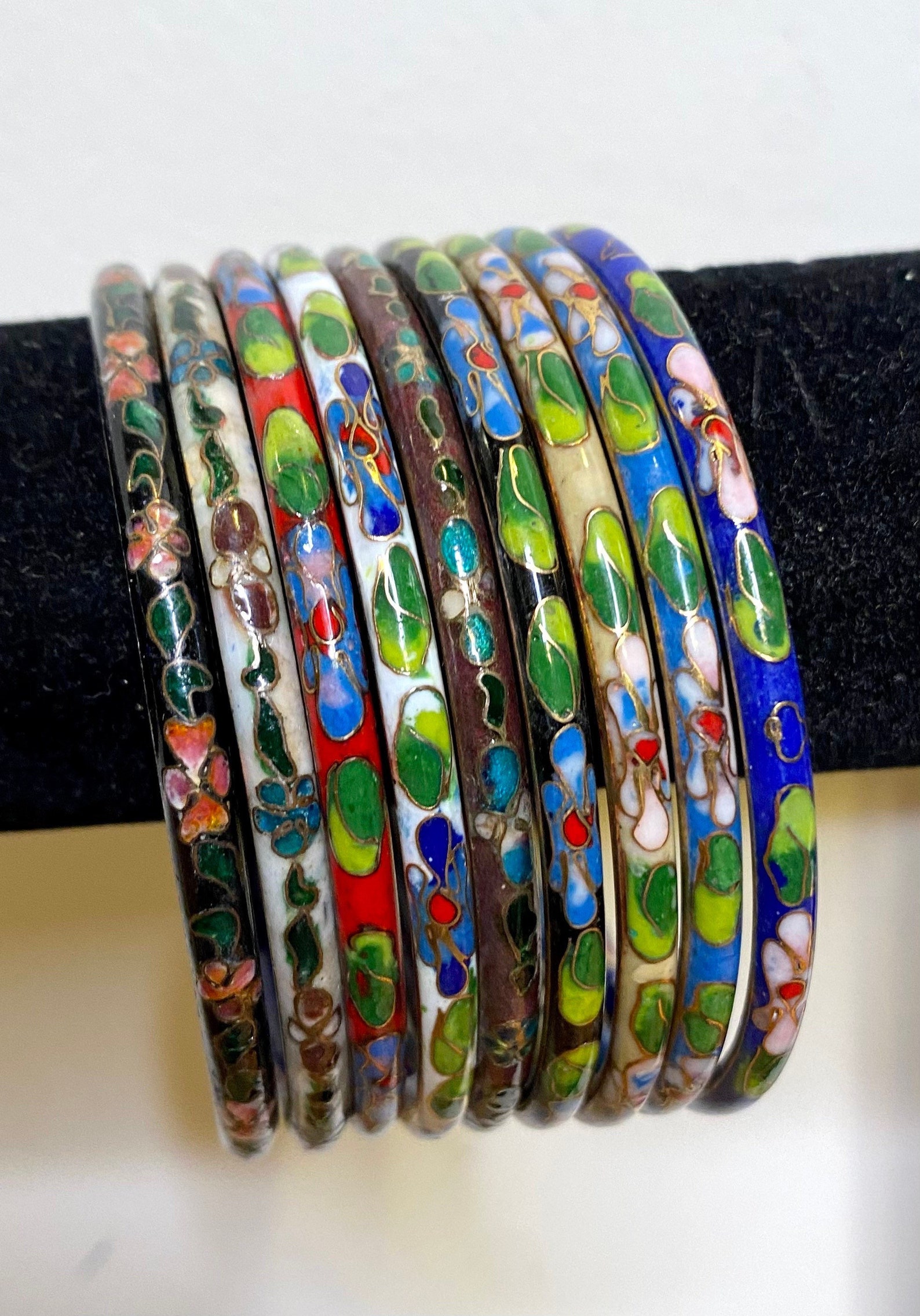 Choice 1960's Bangle Bracelets, Cloisonné Enamel, 60s Trifari and Monet ...