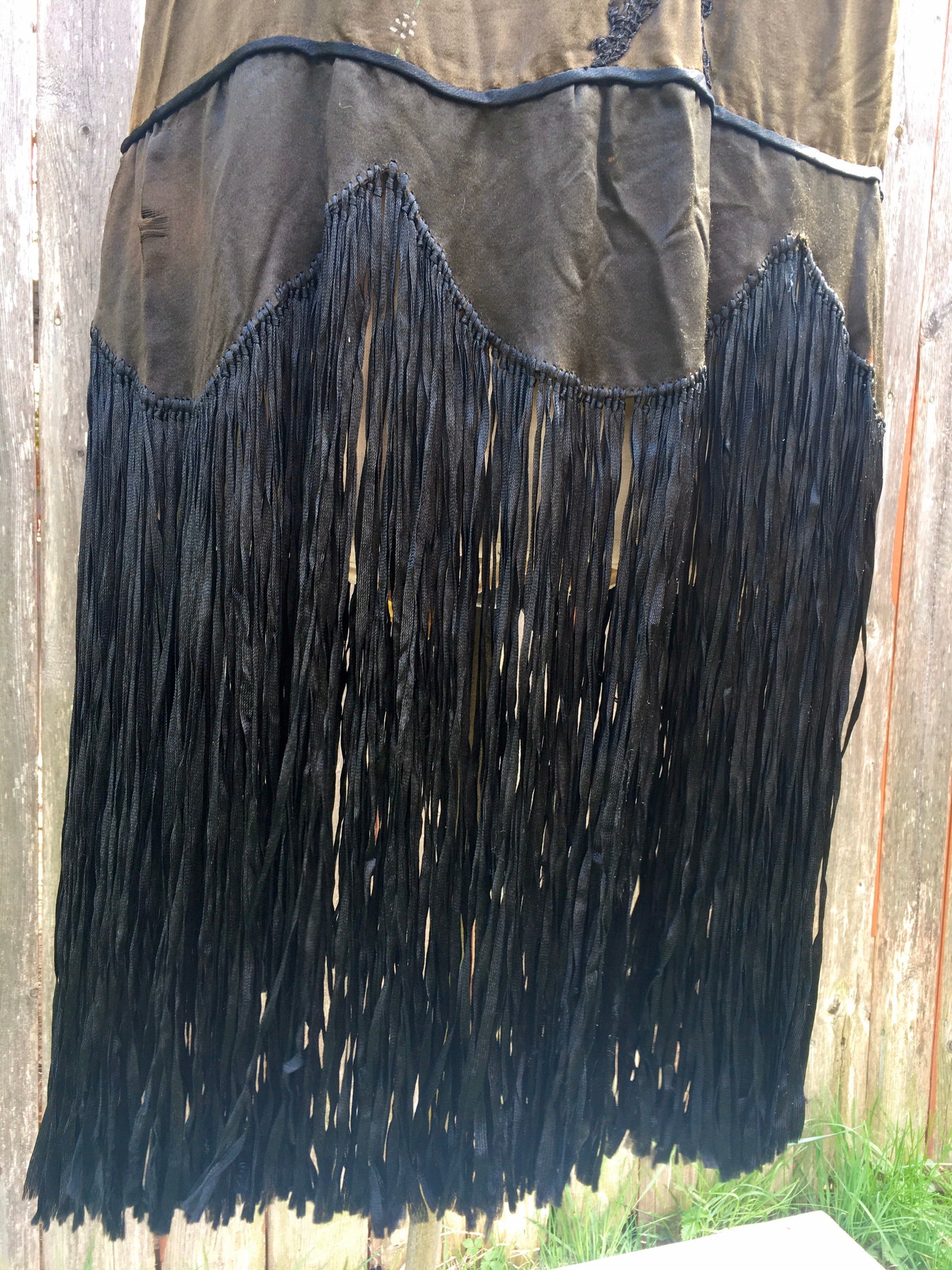Genuine 1920's Black Fringed FLAPPER Dress With Hand - Etsy