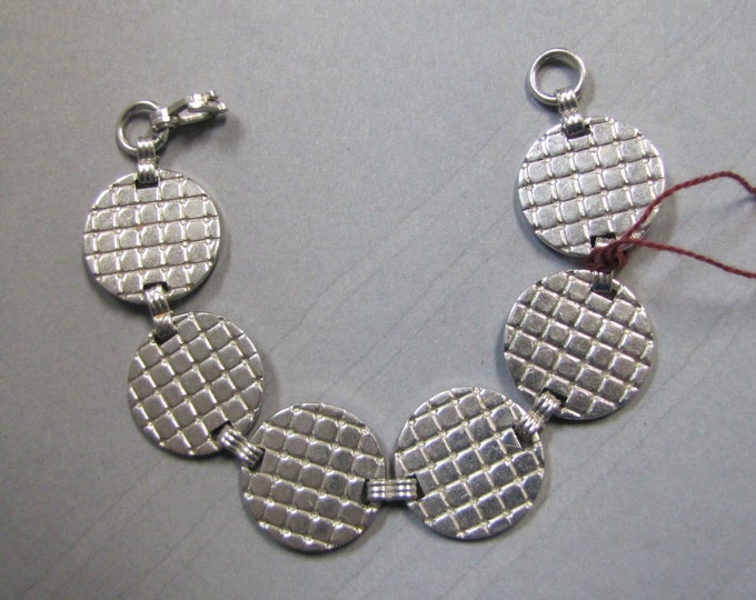 MOD Vintage 1960's Bracelet, MODERNE Silvertone, Circle Discs, 60s Link ...