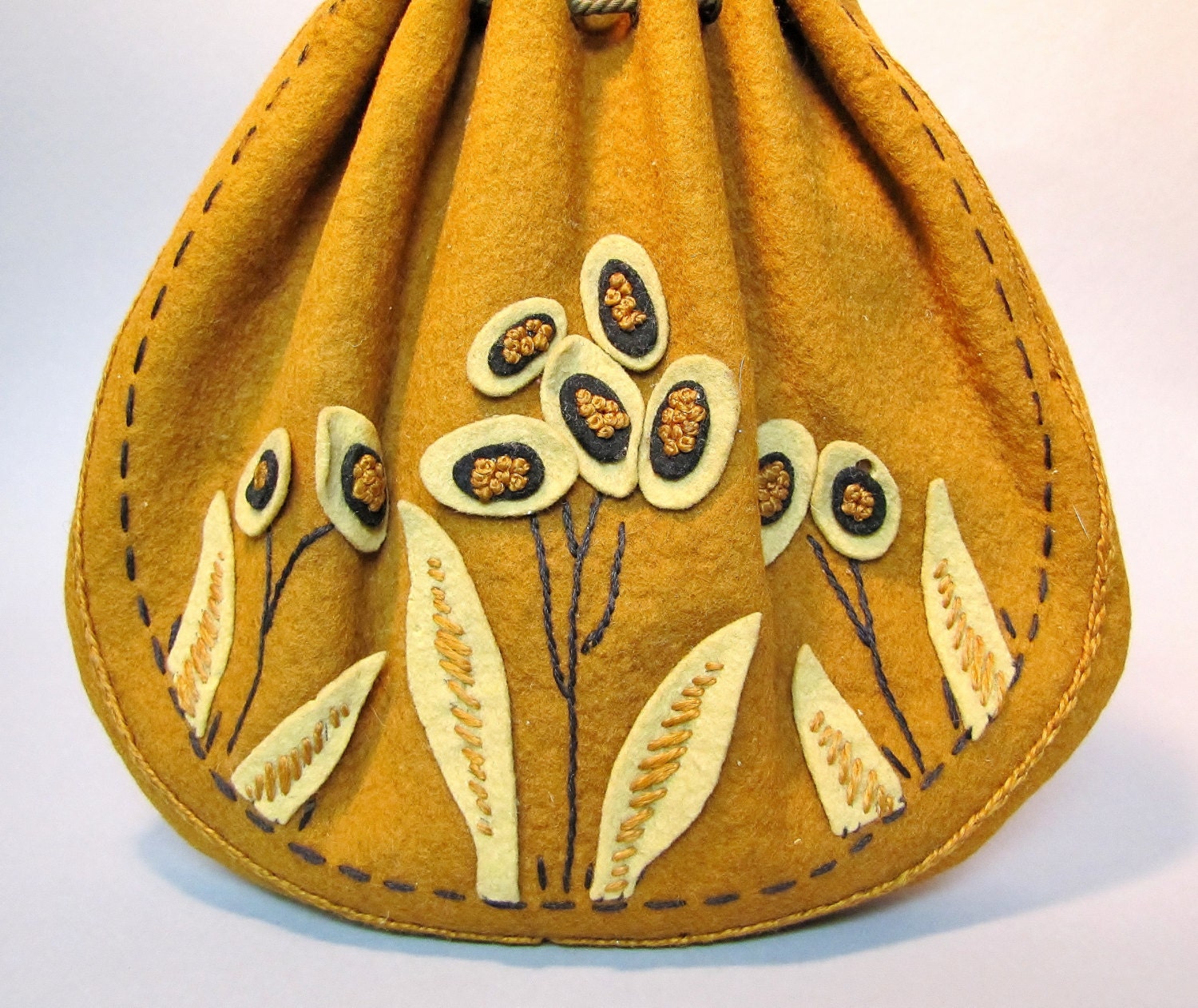 Fabulously Fun Early 1930's ARTS & CRAFTS, Wool Felt Pouch Purse ...