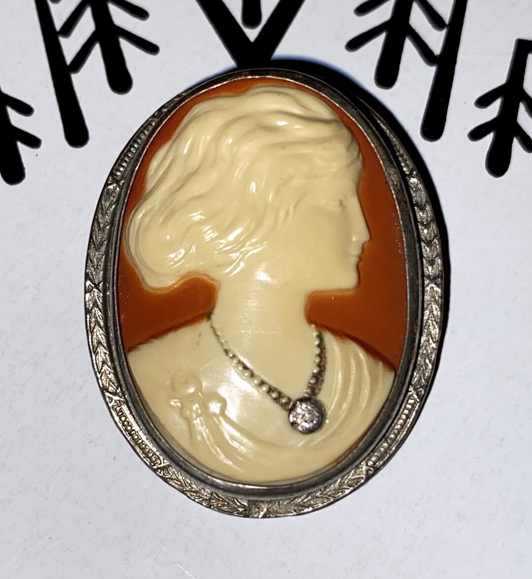 Vintage 1920's Pretty Celluloid CAMEO Habille Pin, C-clasp Brooch - Etsy