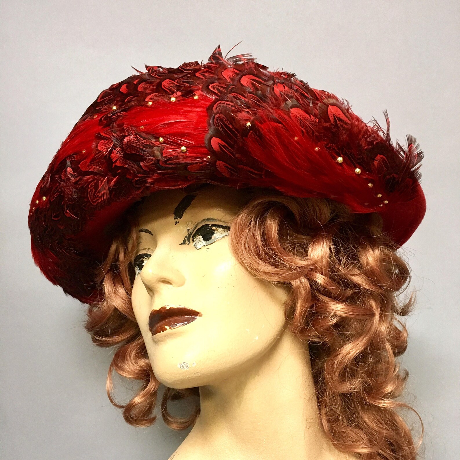 To Die 4 Vintage 1980's Red FEATHER Hat Mr. John Classic - Etsy