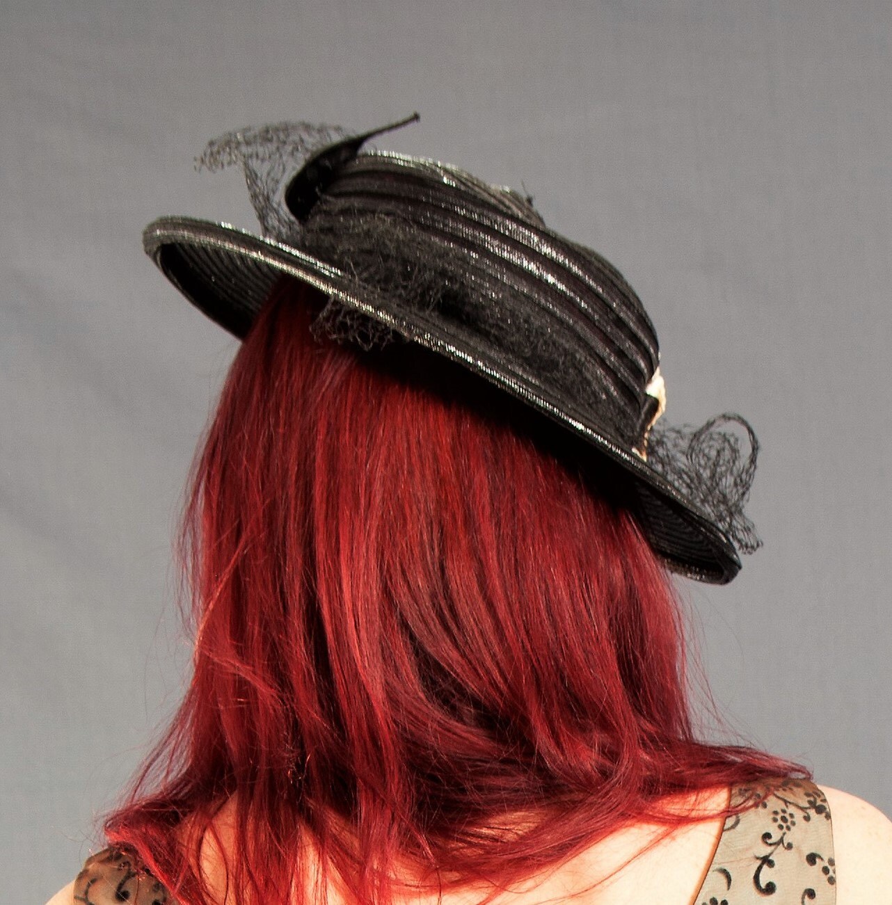 Vintage 1940's Horsehair Crinoline Hat, Black Wide BRIMMED Hat, Retro ...