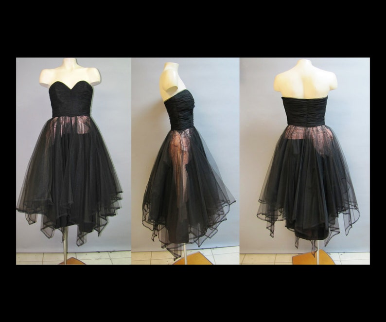 Sexy STRAPLESS Black Vintage 1950's Crinoline PROM Dress - Etsy