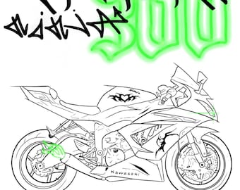 Kawasaki Ninja 300 Printable - Etsy