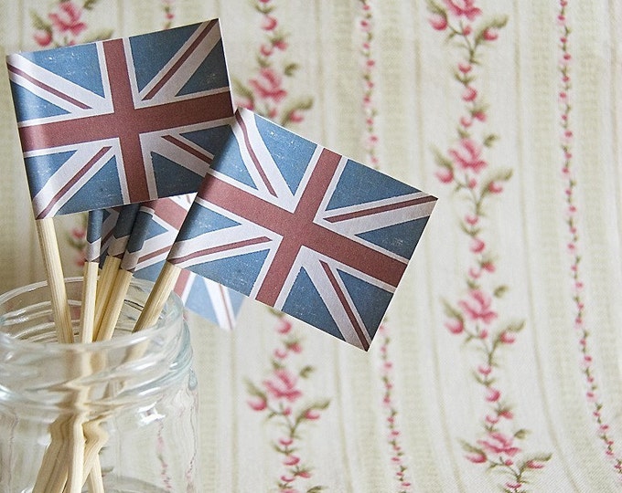 Union Jacks Set of 5 Mini Paper British Flags - Etsy