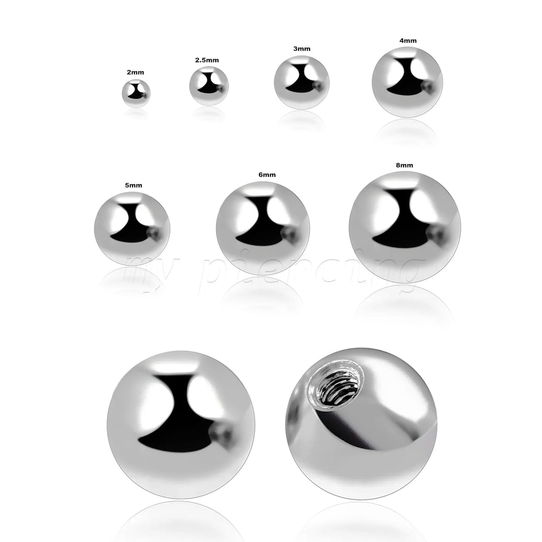 10pcs. 20G 18G 16G 14G Surgical Steel Externally Threaded Ball End ...