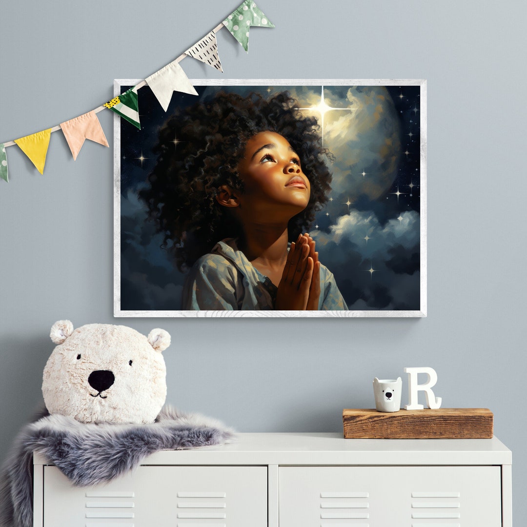 Hello God, It's Me... Black Child Praying Christian Religious Gift for ...