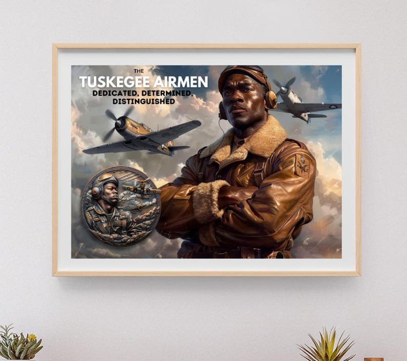 Tuskegee Airmen Wall Art Black History Month Wall Art Afrocentric Wall ...