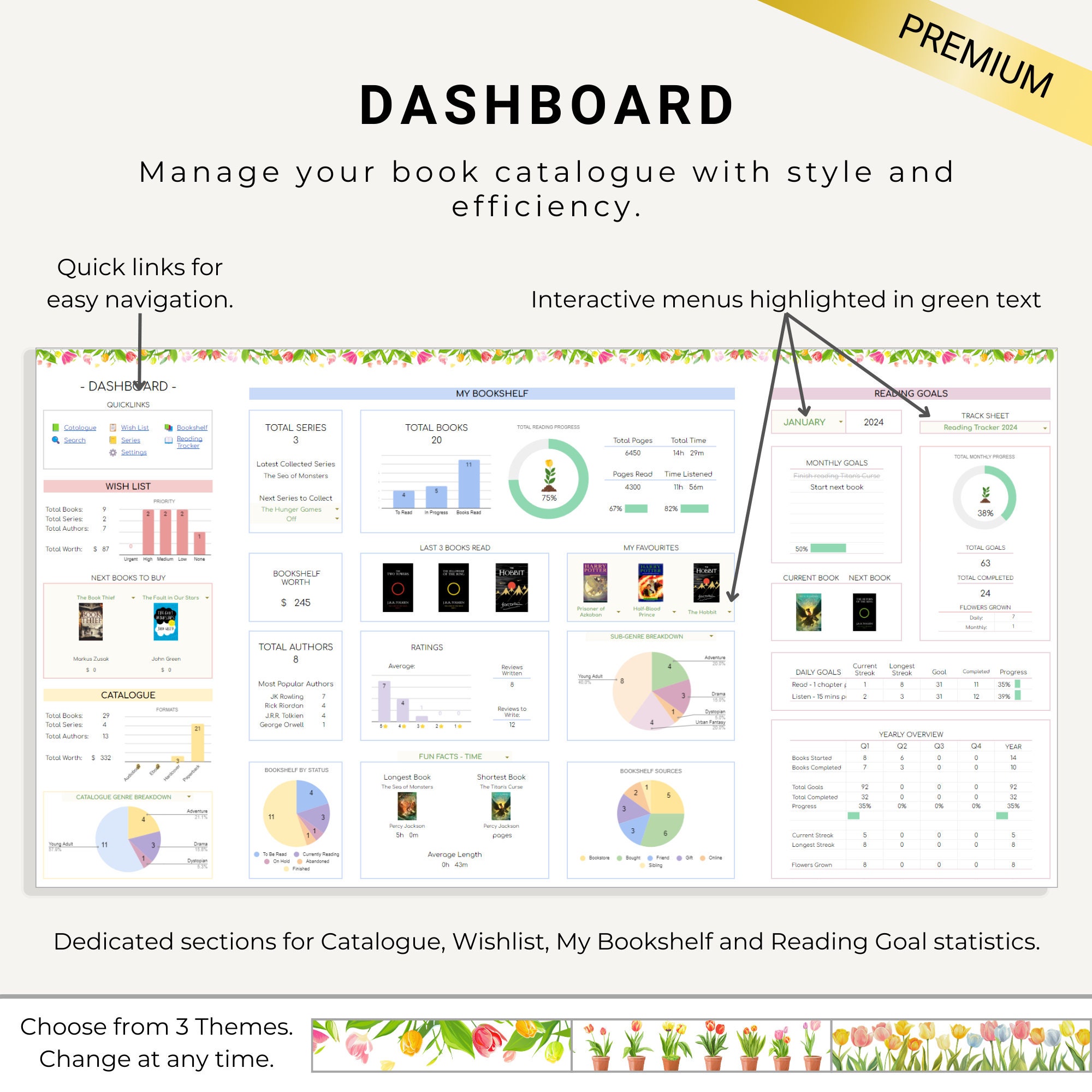 Digital Reading Journal Google Sheets Personal Library, Book Review ...
