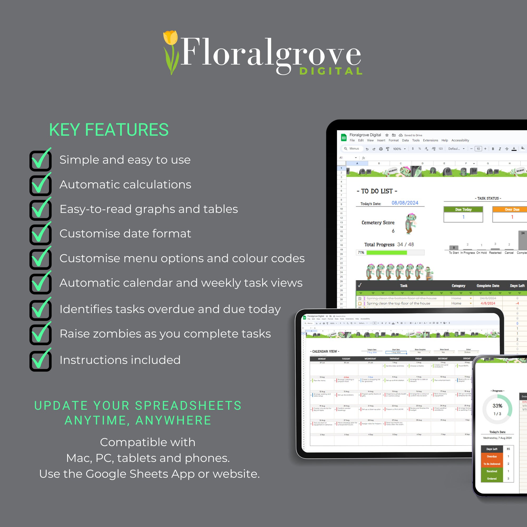 To-do List Task Tracker & Halloween Costume Planner, Google Sheets ...