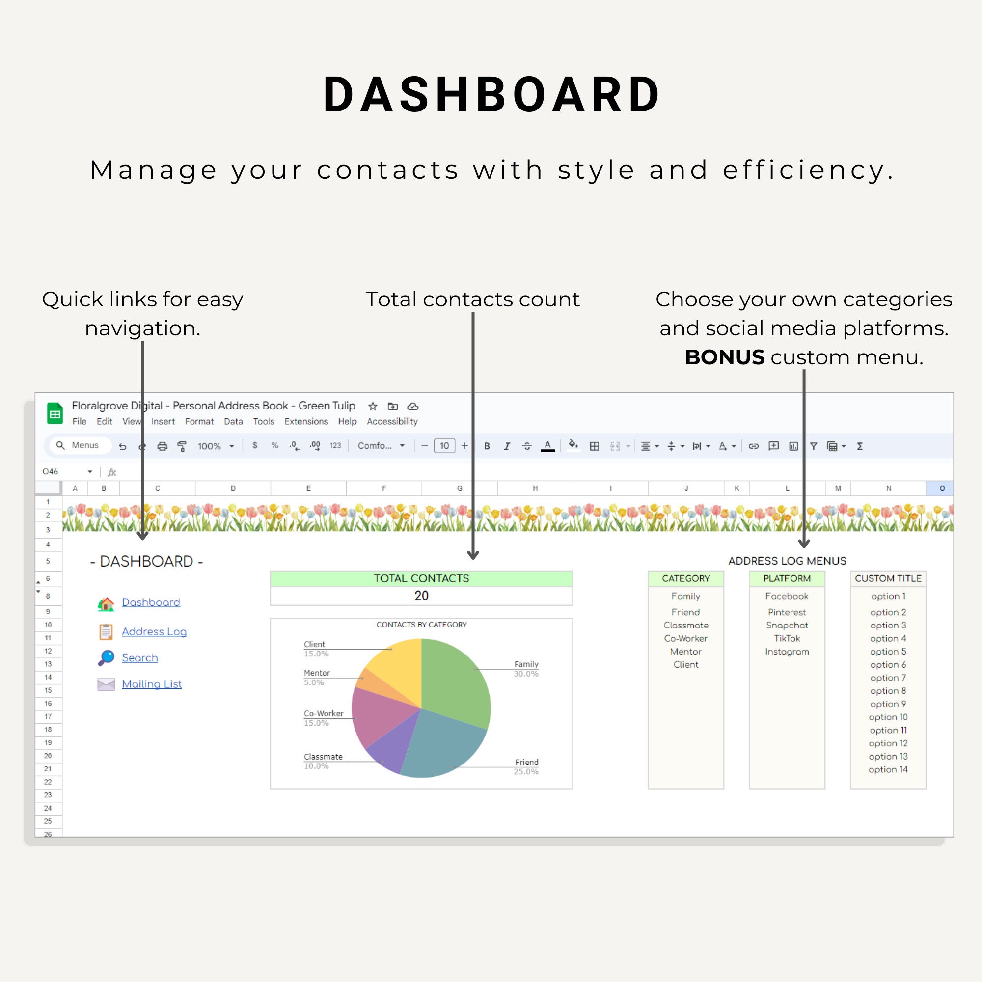 Google Sheets Address Book, Contact List Template for Google Sheets ...