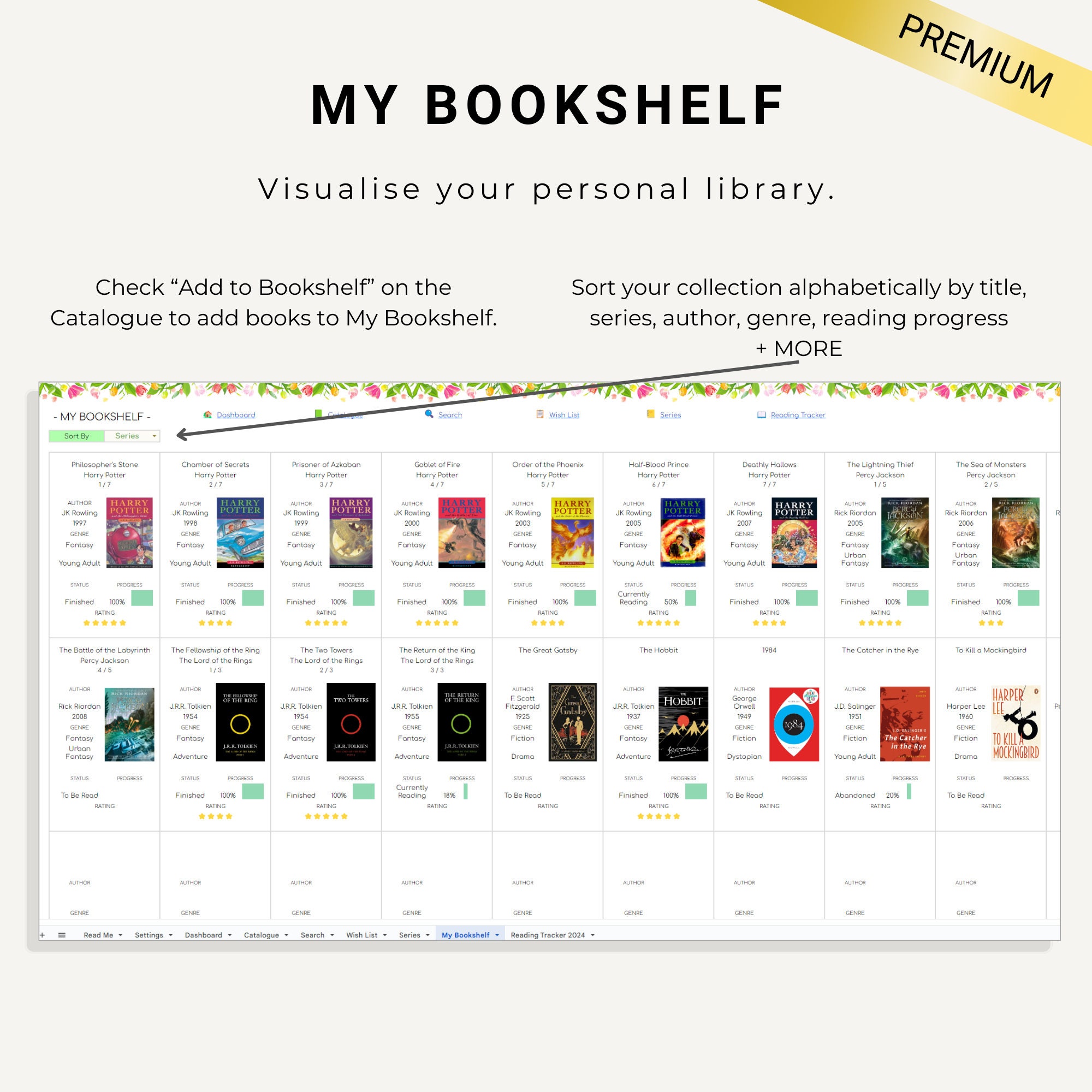 Digital Reading Journal Google Sheets Personal Library, Book Review ...