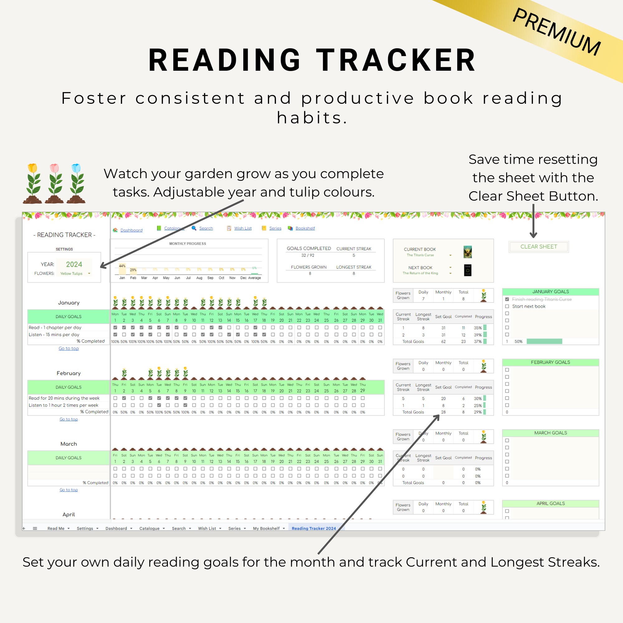 Digital Reading Journal Google Sheets Personal Library, Book Review ...