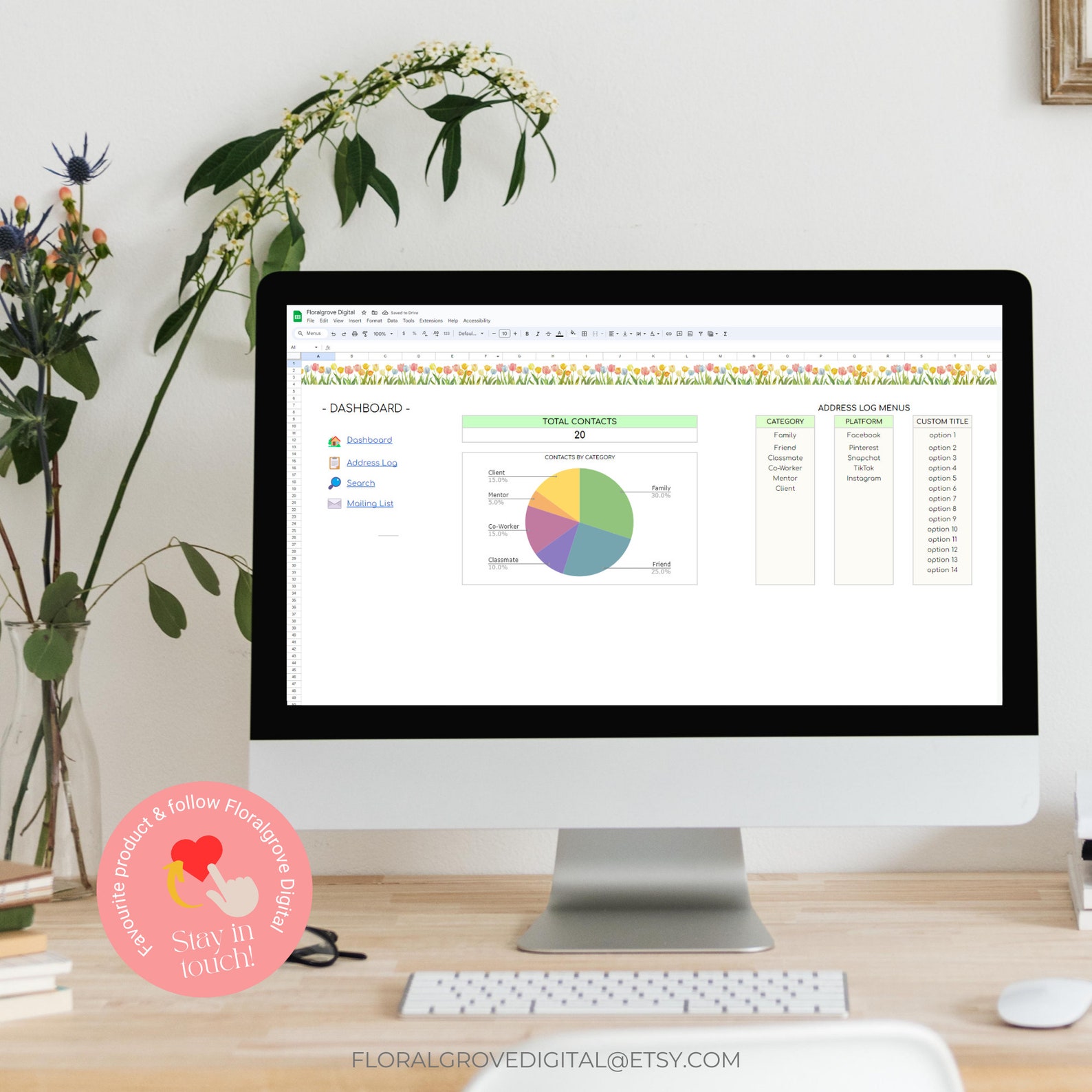 Google Sheets Address Book, Contact List Template for Google Sheets ...