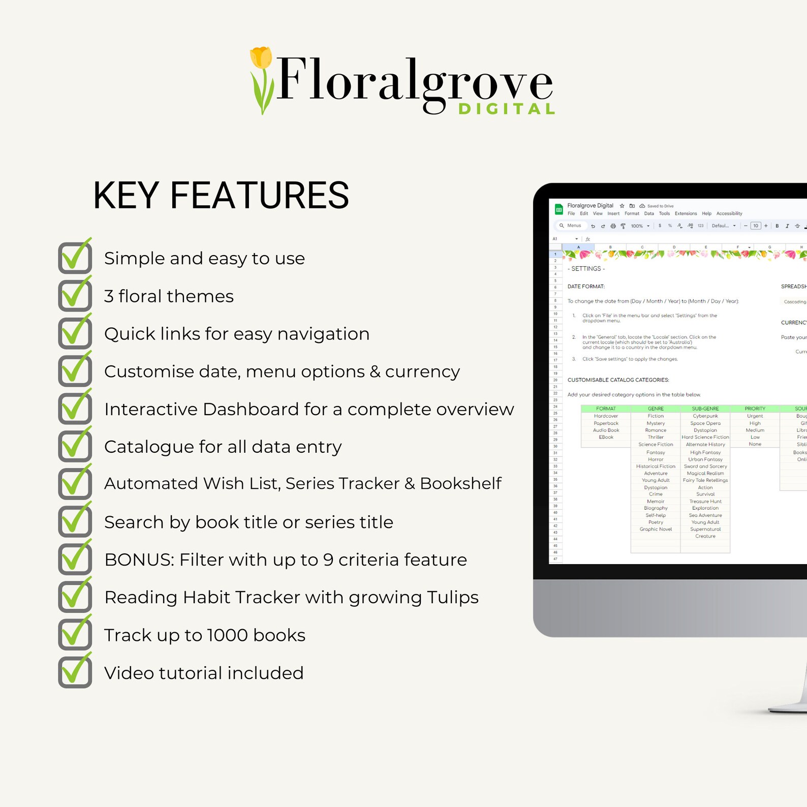 Digital Reading Journal Google Sheets Personal Library, Book Review ...