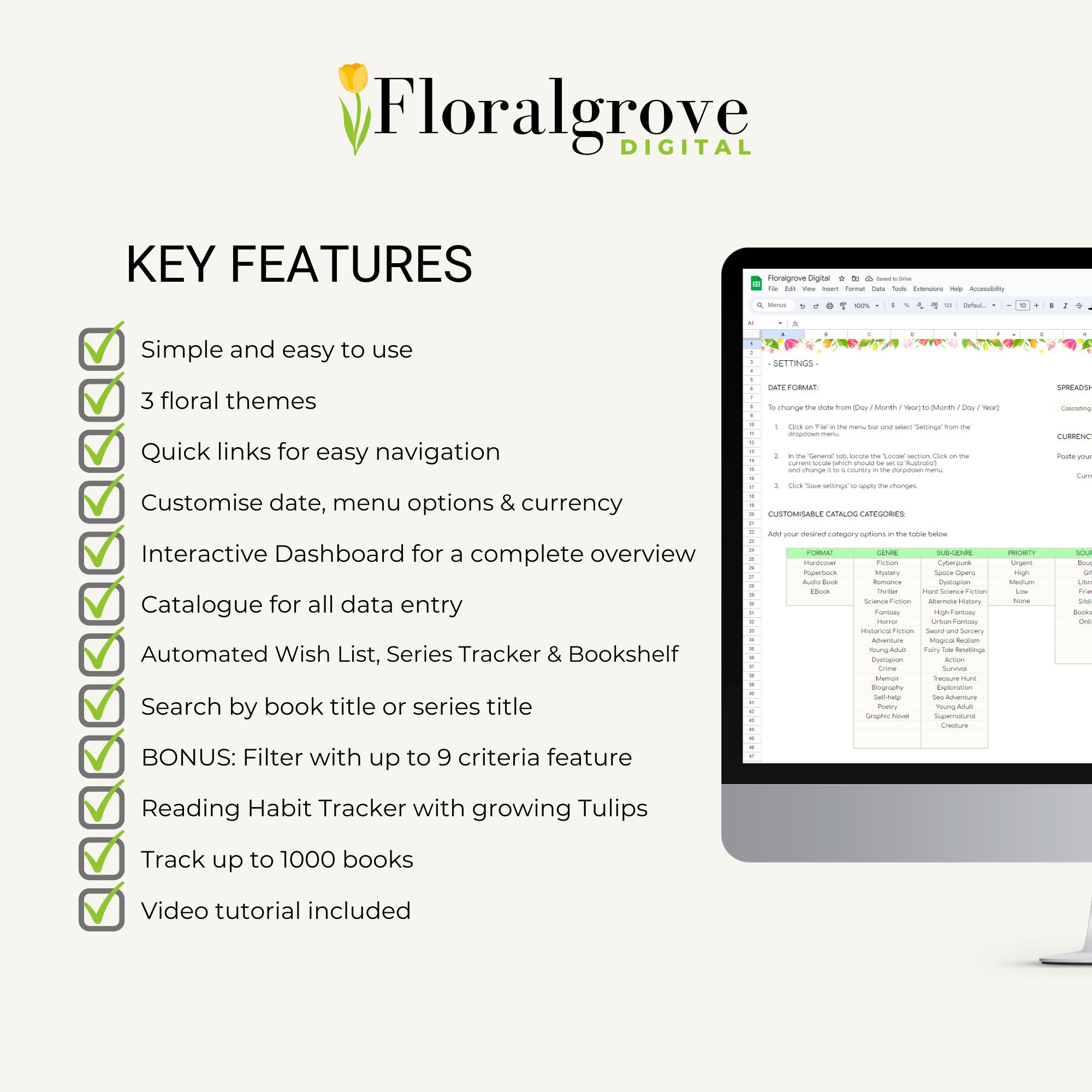 Digital Reading Journal Google Sheets Personal Library, Book Review ...