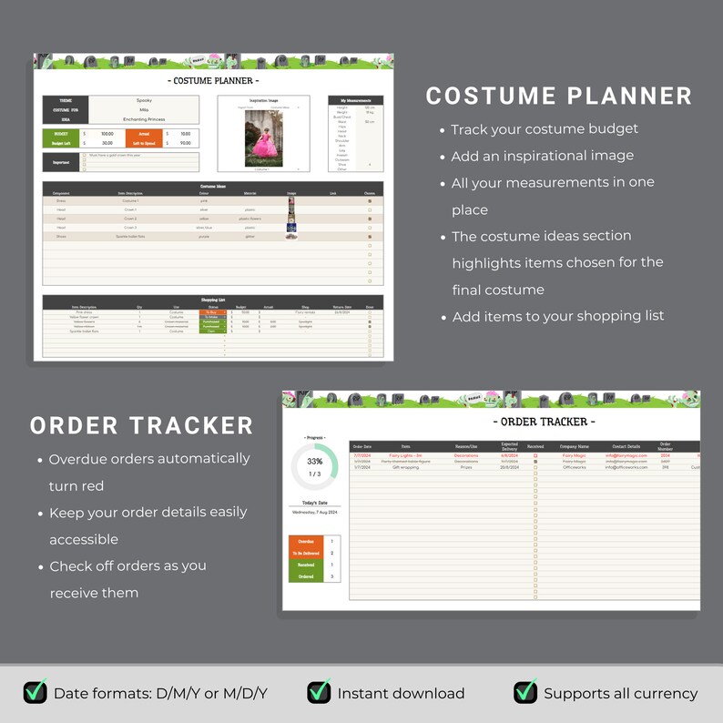 To-do List Task Tracker & Halloween Costume Planner, Google Sheets ...