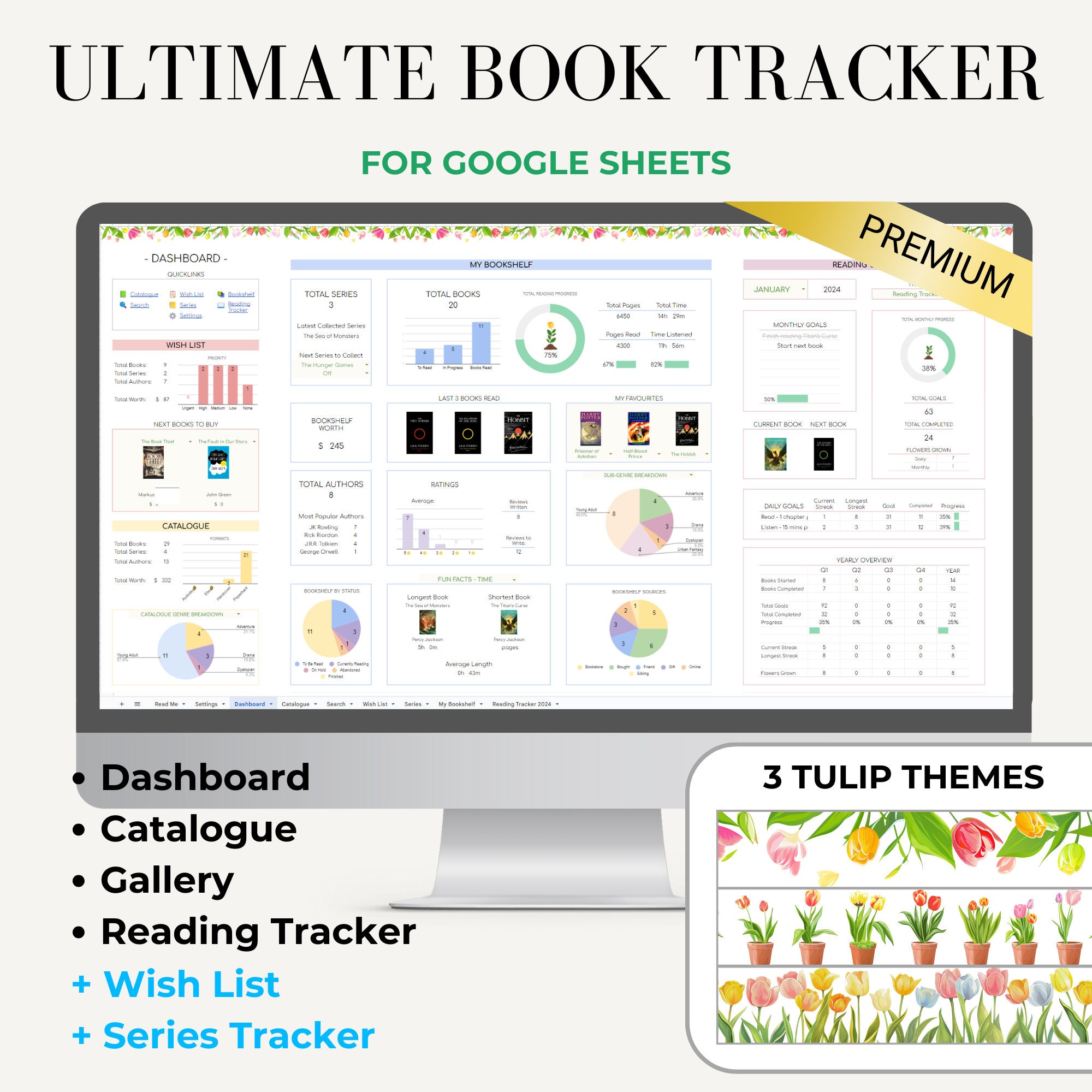 Digital Reading Journal Google Sheets Personal Library, Book Review ...