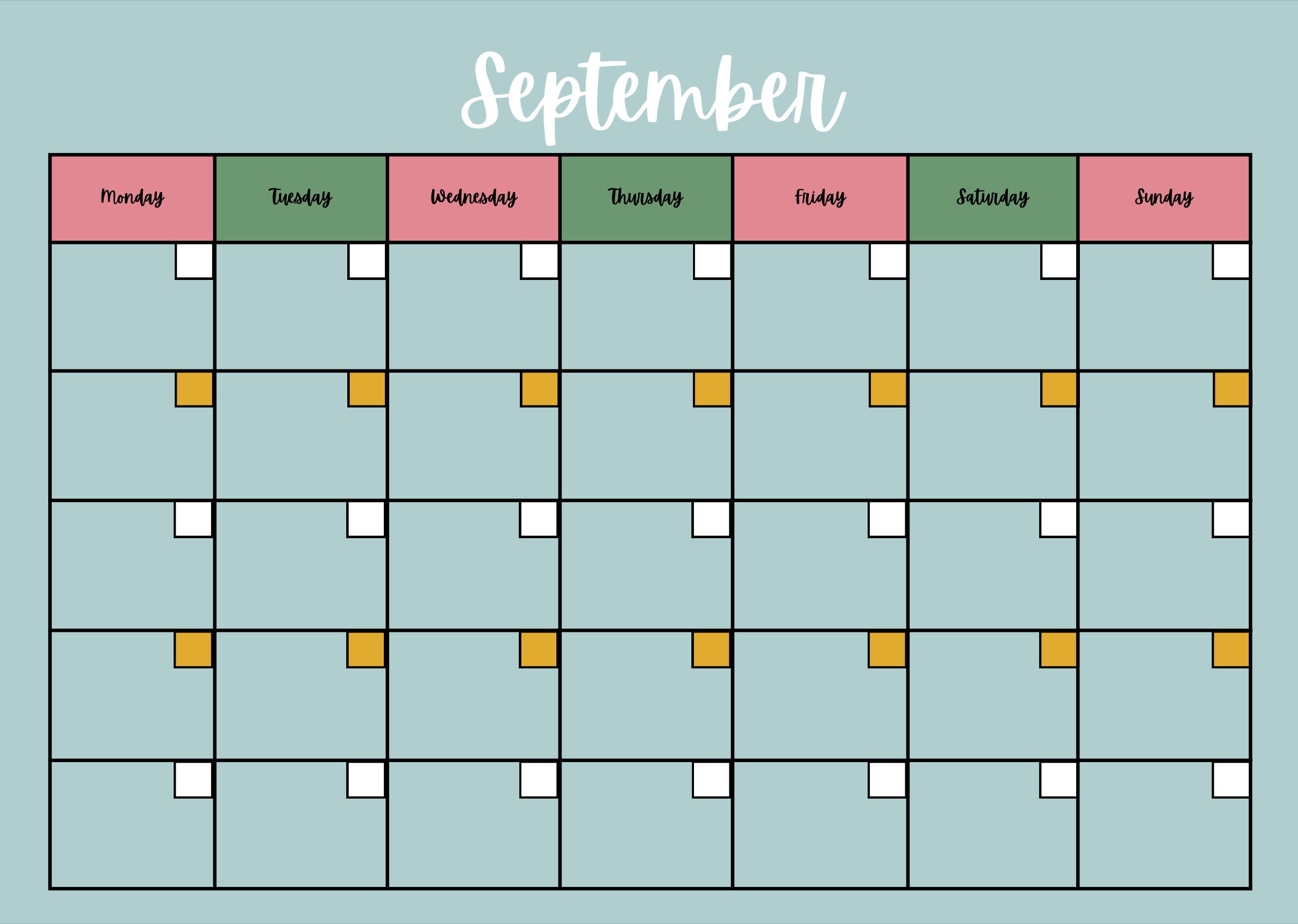 Reusable Aesthetic Monthly Calendars - Etsy