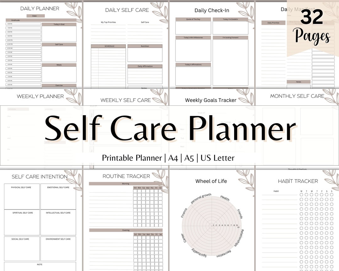 Self Care Journal, Self Love Journal Printable and Canva Editable ...