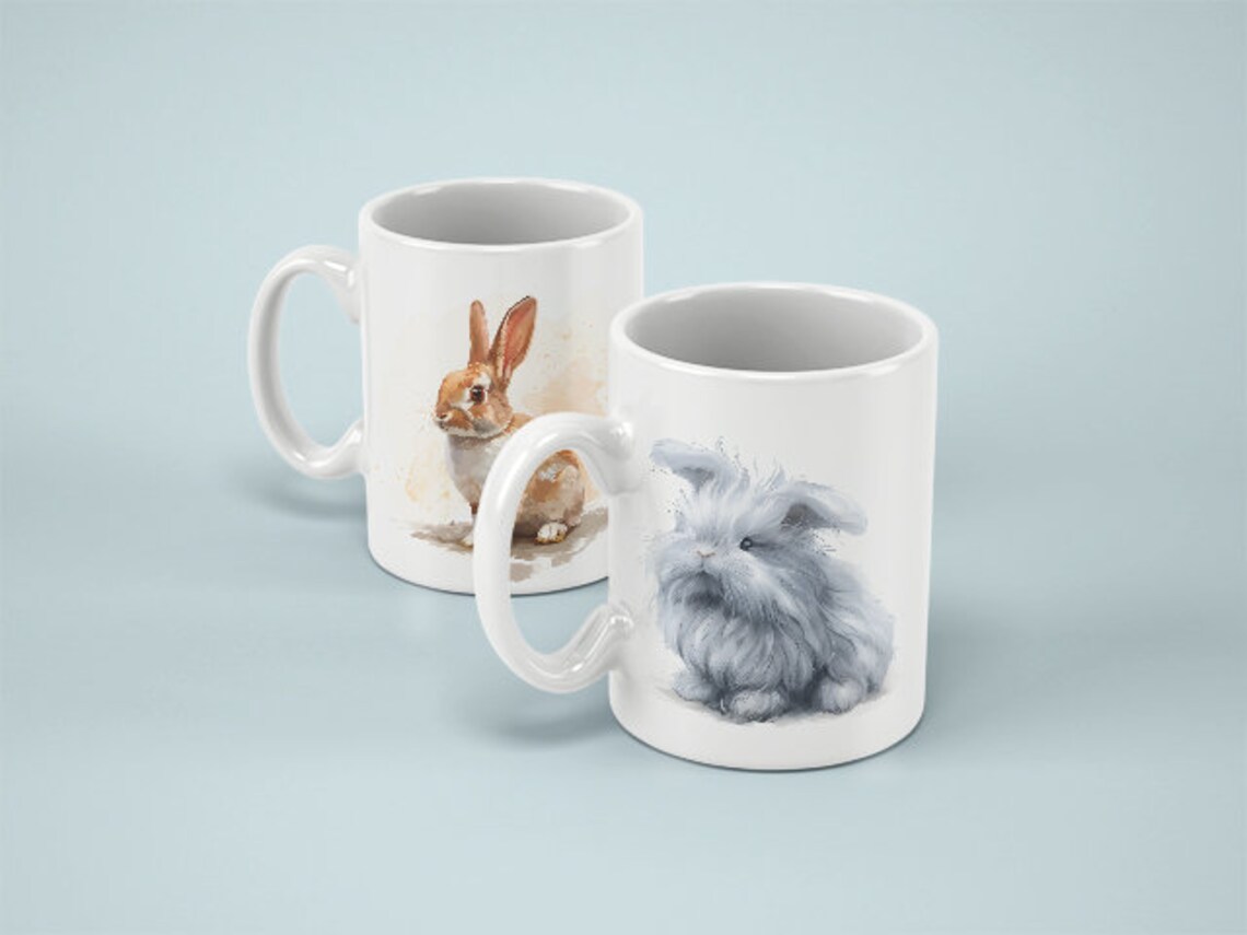 6 Printable Bunny Rabbit Painting/watercolor/digital Download/holland ...