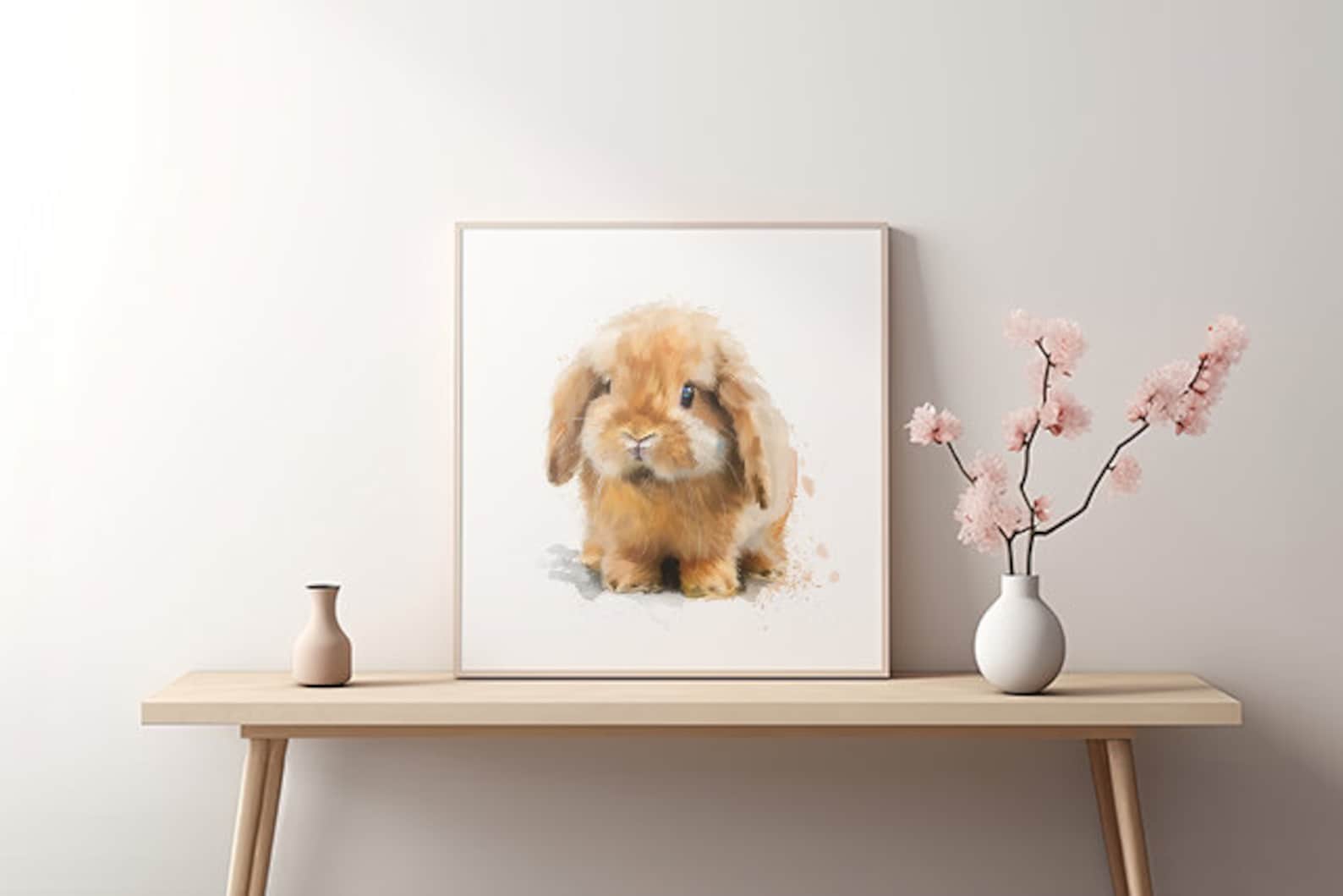 6 Printable Bunny Rabbit Painting/watercolor/digital Download/holland ...