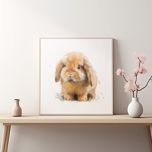 6 Printable Bunny Rabbit Painting/watercolor/digital Download/holland ...