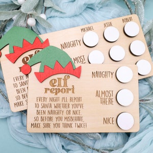 Personalized Daily Elf Report Sign, Santa’s Elf Behavior Chart for Kids ...