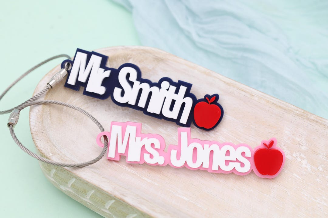 Custom Teacher Keychain, Name Keyring, Teacher Appreciation Week Gift ...