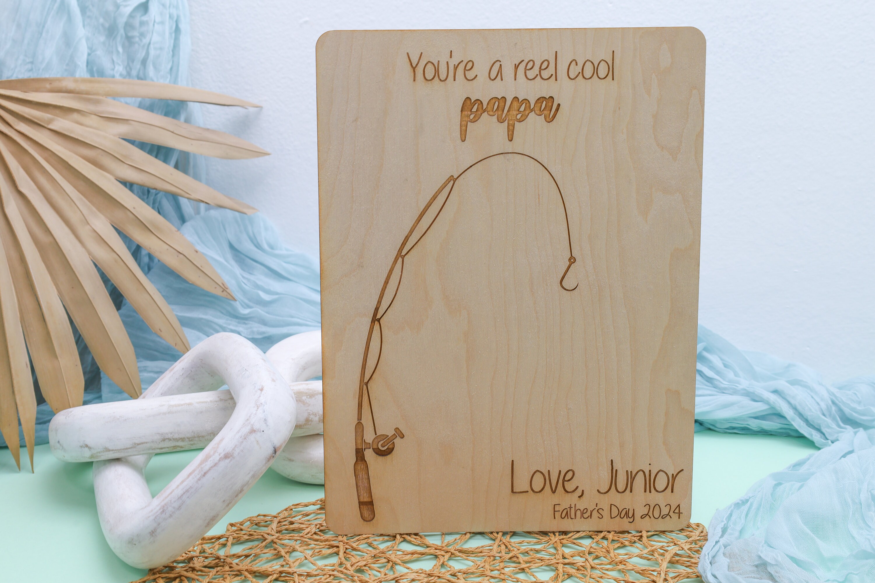 Customized Father's Day Handprint Gift From Kids, Fishing Father's Day ...