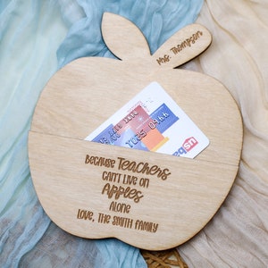 Personalized Teacher Gift, Teacher Gift Card Holder, Teacher ...