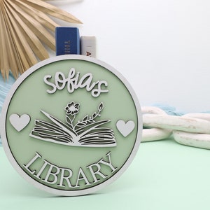 Library Sign, Book Decor, Bookish Decor, Personalized Library Sign ...