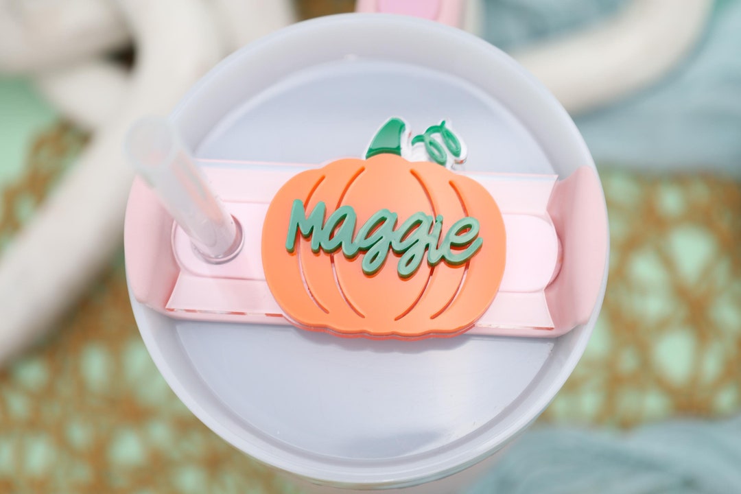 Pumpkin Stanley Cup Topper, Personalized Name Plate, Pumpkin Topper ...