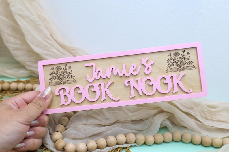 Personalized Book Nook Sign - Custom Reading Corner Decor for Home ...