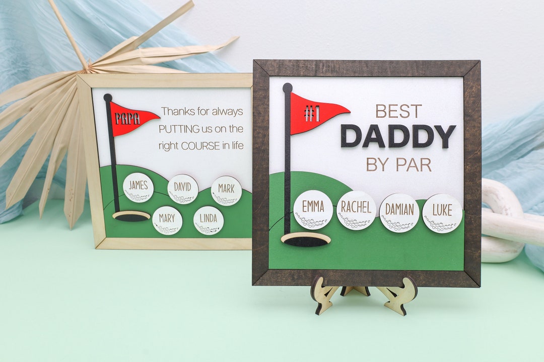 Customized Best Dad by Par Sign, Custom Wooden Golf Sign, Gift for ...