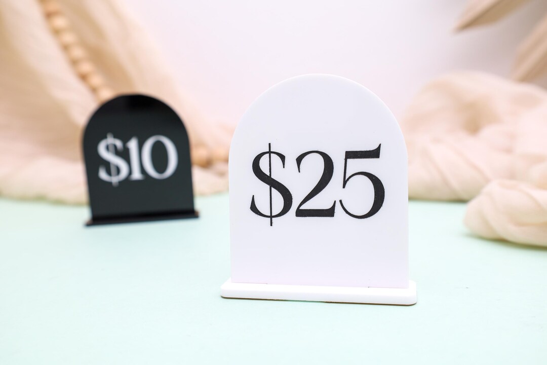 Modern Acrylic Price Signs, Custom Price Display for Boutiques, Craft ...