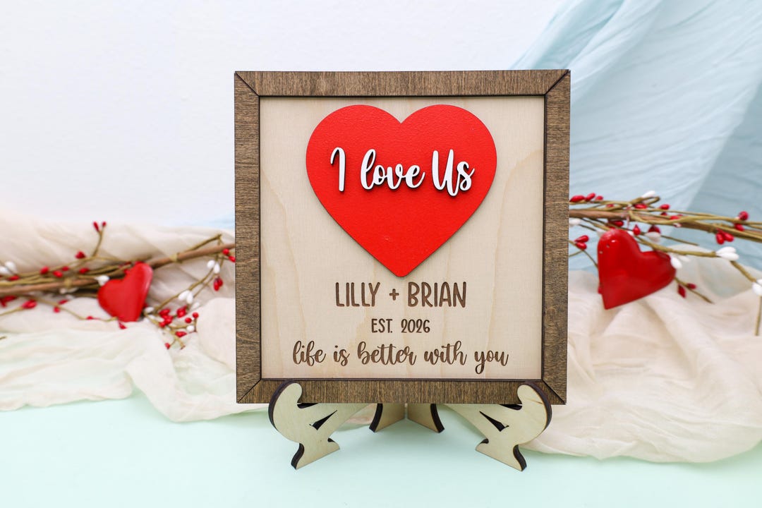 Couples Name Sign - 3D Love Wooden Valentines Day Decor - Etsy