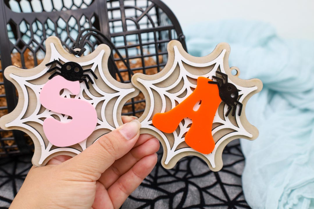 Custom Spider Web Halloween Tag – Personalized Name Tag for Trick or ...