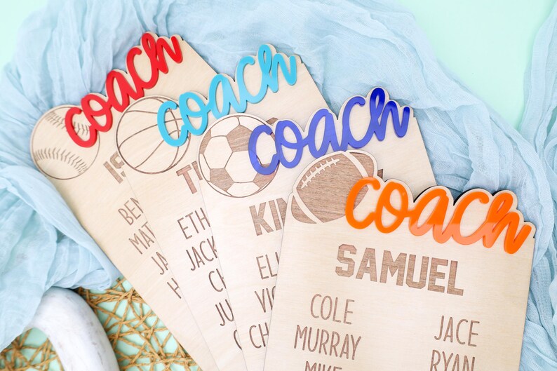 Custom Wooden Coach Sign, End of Season Sports Coach Gift, Personalized ...