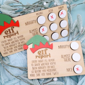 Personalized Daily Elf Report Sign, Santa’s Elf Behavior Chart for Kids ...