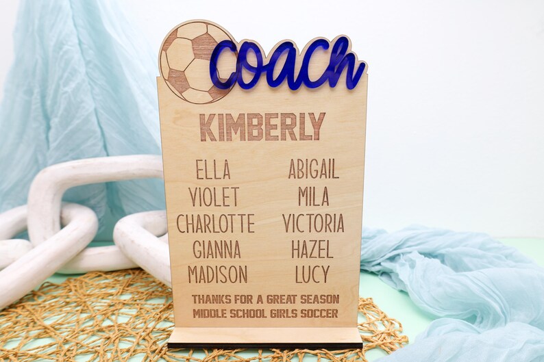 Custom Wooden Coach Sign, End of Season Sports Coach Gift, Personalized ...