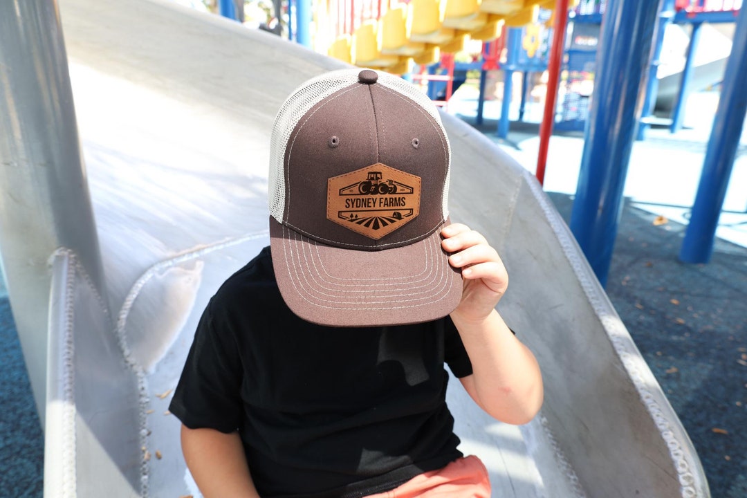 Kids Leather Patch Farming Hat,kids Cattle Farm Hat,kids Cow Farm Hat ...