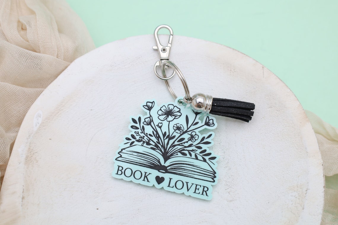 Book Lover Keychain, Gift for Book Lover, Gift for Librarian, Gift for ...