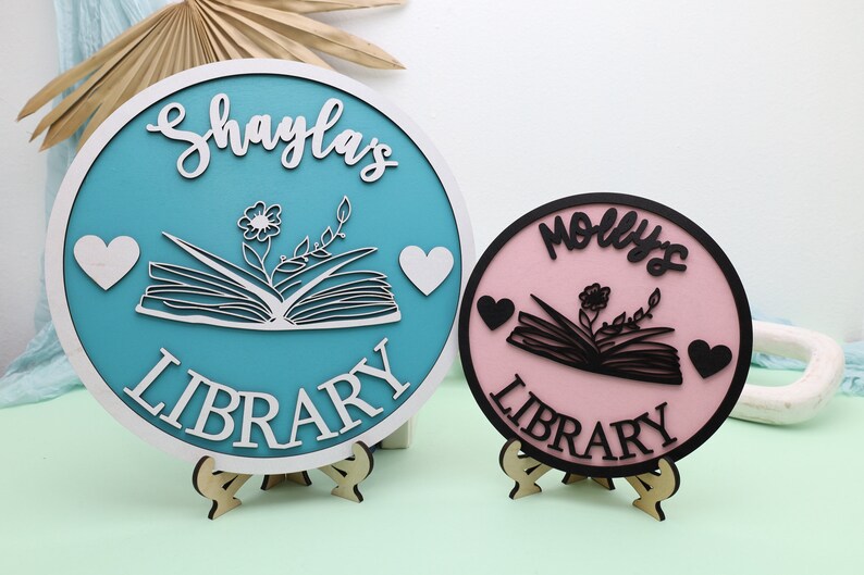 Library Sign, Book Decor, Bookish Decor, Personalized Library Sign ...