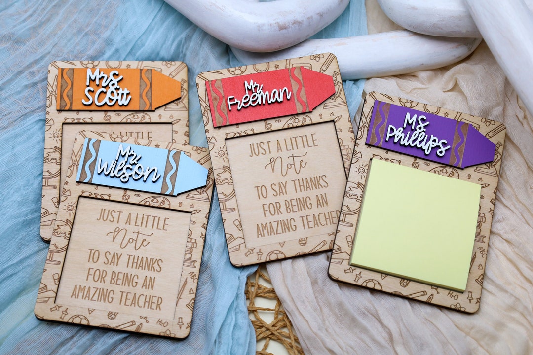 Custom Sticky Note Holder, Personalized Teacher Gift, Teacher ...